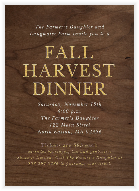 fall harvest dinner | Langwater Farm